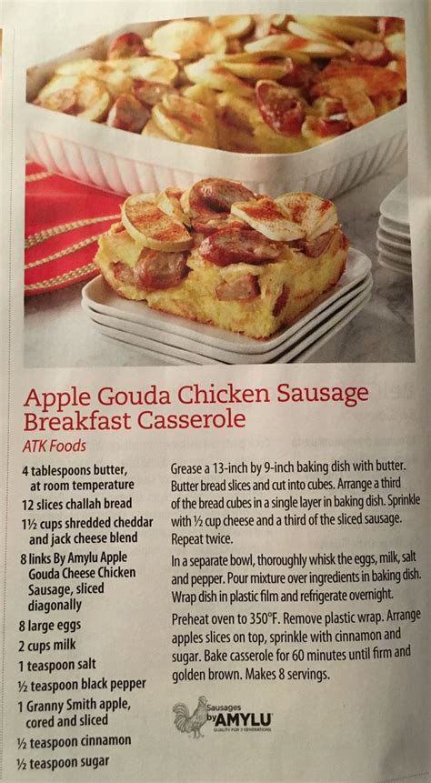 Apple Gouda Chicken Sausage Breakfast Casserole Breakfast Dishes