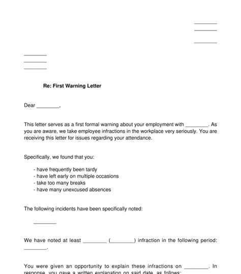 Memo First Warning Sample Pdf Template