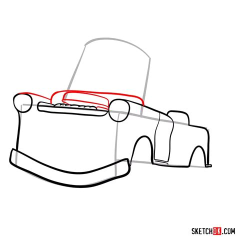 How To Draw Tow Mater From Pixar Cars Sketchok Easy Drawing Guides