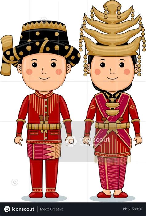 Couple Wear Batak Mandailing Illustration Free Download People