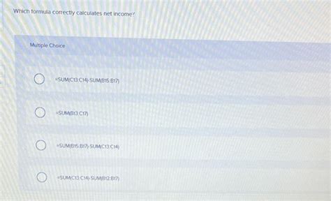 Solved Which Formula Correctly Calculates Total Liabilities Chegg