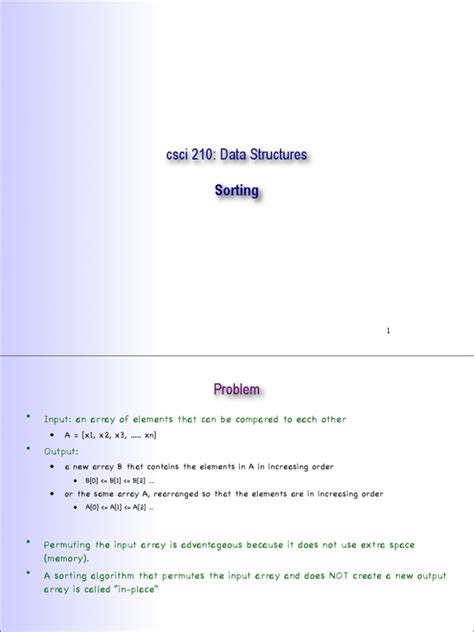 Csci 210 Data Structures Sorting Pdf
