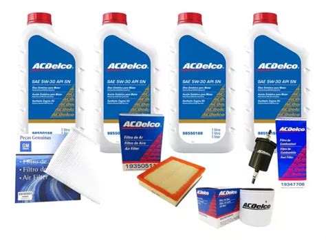 Kit Óleo 5w30 Sintético E Filtros Onix 2013 A 2016 Acdelco g