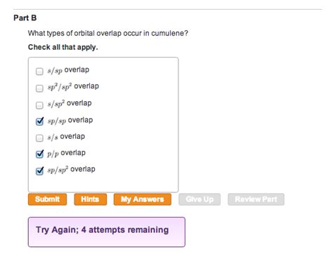 What Types Of Orbital Overlap Occur In Cumulene Check All That Apply Home Work Help Learn