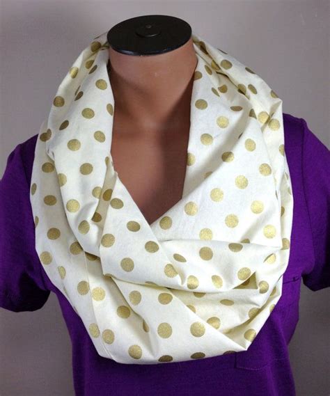 Gold Infinity Scarf Polka Dot Infinity Scarf Etsy Infinity Scarf