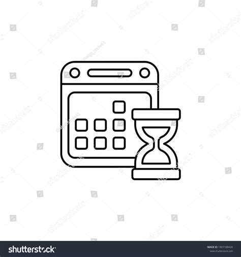 Schedule Vector Outline Icon Style Illustration Stock Vector Royalty Free 1907188426