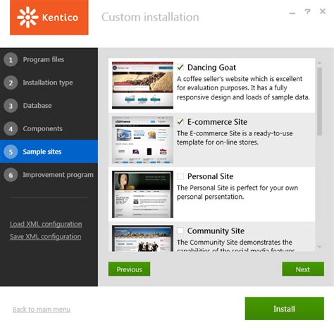 Installing Kentico Custom Installation Kentico Xperience