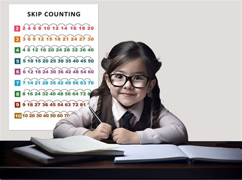 Skip Counting Printable Wall Art Numbers Printable Poster Etsy