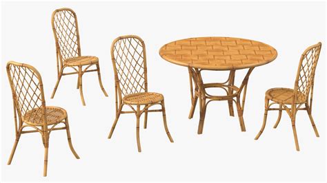 Bamboo Furniture Collection 3d Model 99 3ds Fbx Obj Ma Max C4d