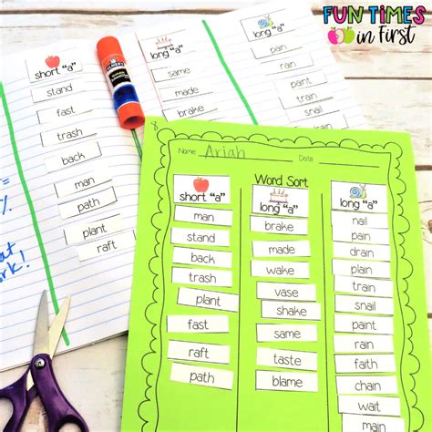 Word Work Sorting Activities Fun Times In First