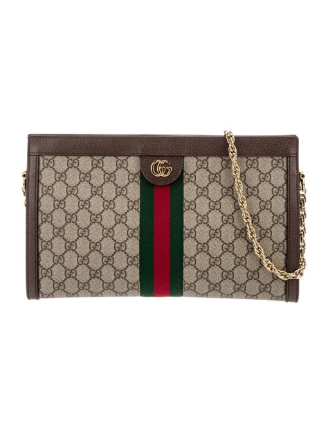 Gucci GG Supreme Ophidia W Tags Neutrals Shoulder Bags Handbags GUC The RealReal