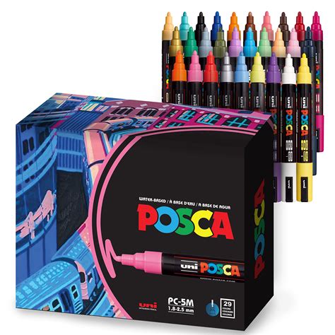 Buy 29 Posca Paint Markers 5M Medium Posca Markers With Reversible