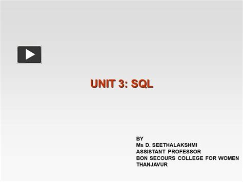 Ppt Database Systems Unit 3 Powerpoint Presentation Free To Download Id 950ce2 Mdu4m