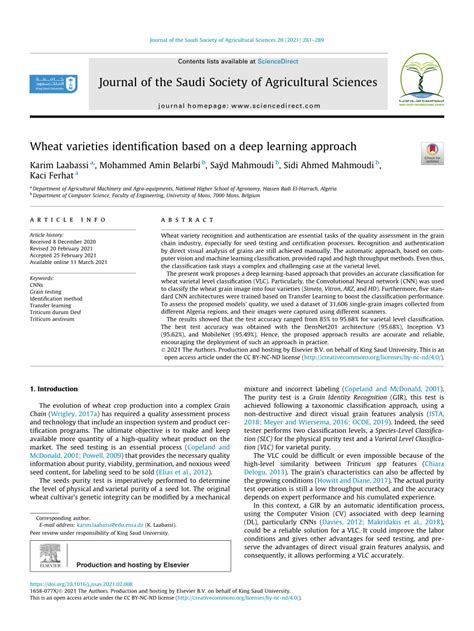 Pdf Wheat Varieties Identification Based On A Deep Learning Approach