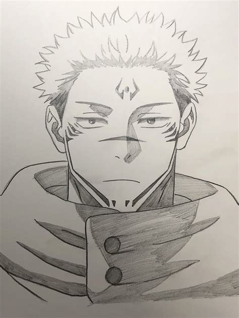 Draw Sukuna Jujutsu Kaisen In 2024 Anime Sketch Sketches Easy