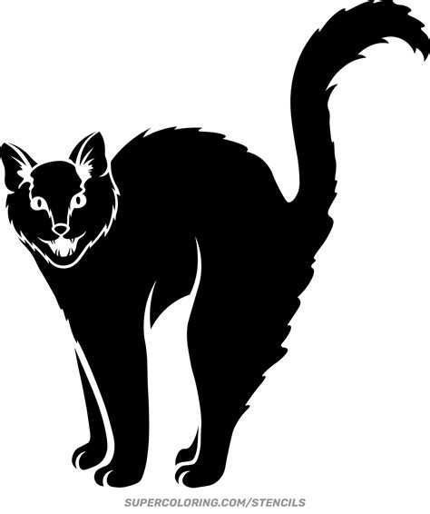 Stencil Of Scary Cat Free Printable Papercraft Templates