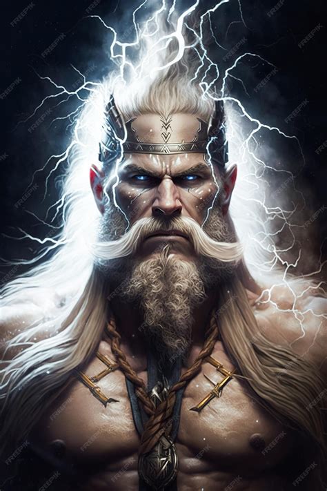 Premium Photo | Portrait of perun slavic god of thunder and lightning ...