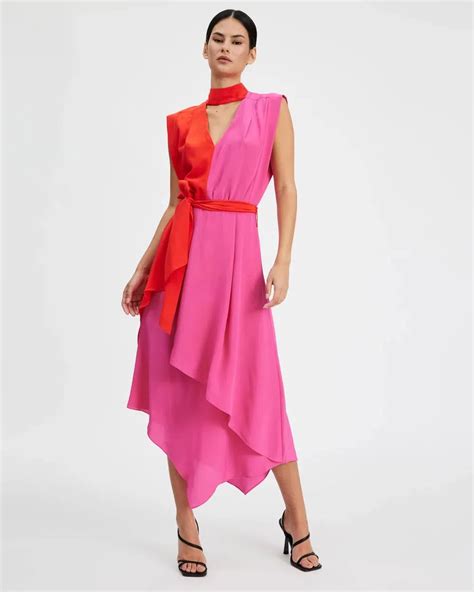 Sass And Bide Love Bird Midi Dress Pink And Red Size 10 The Volte