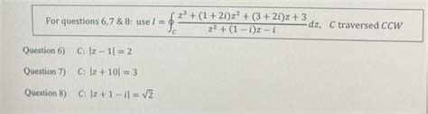 Solved For Questions 67 And 8 Use