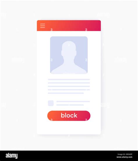 Block User Vector Design With Red Button Stock Vector Image And Art Alamy