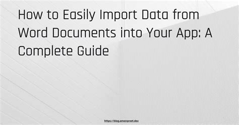 Import Data From Word Docs Complete Guide