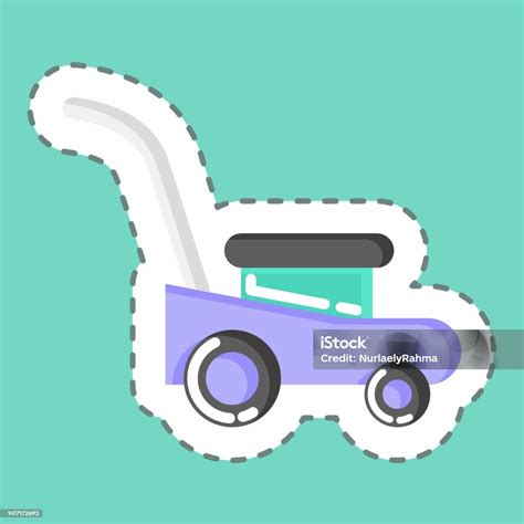 Autocollant Ligne Coupée Tondeuse Convient Pour Le Symbole De Jardin Conception Simple