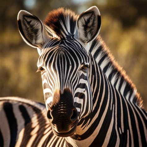 Bold Colorism Captivating Zebra Portrait In Backlight Stock