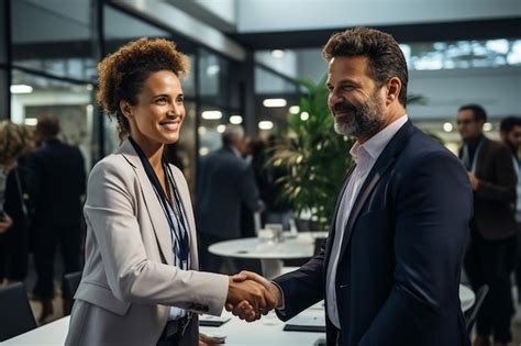 Premium Ai Image Businesspeople Shaking Hand Together