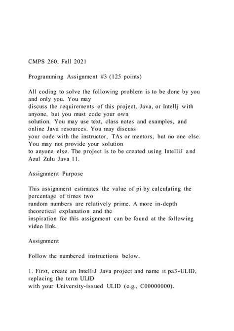 Cmps Fall Programming Assignment Points Pdf
