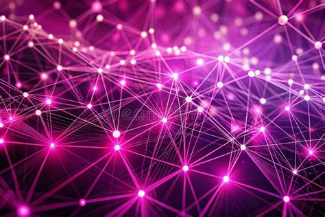Pink Network Connection Abstract Background Digital Data Flow Stock
