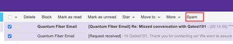 Marking Email As Spam Quantum Fiber Email