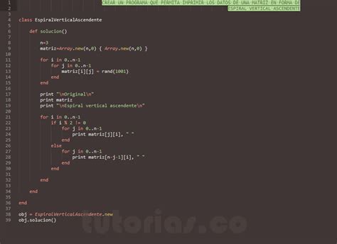 POO Arrays Ruby Espiral Vertical Ascendente Tutorias Co