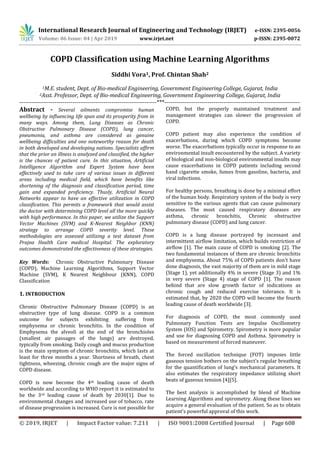 IRJET COPD Classification Using Machine Learning Algorithms PDF