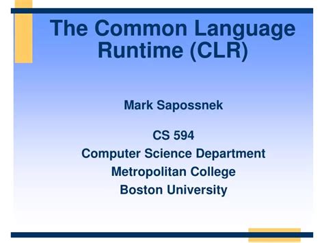 Ppt Common Language Runtime Clr In Net Framework Powerpoint