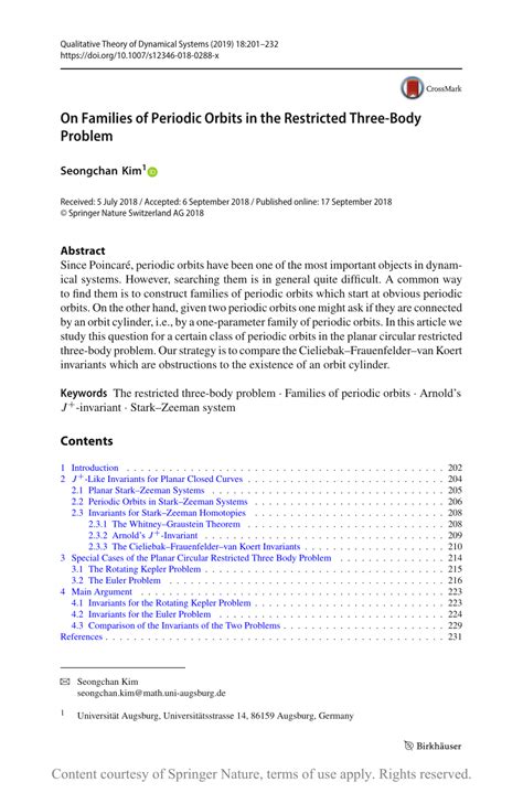 On Families Of Periodic Orbits In The Restricted Three Body Problem