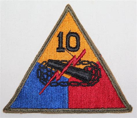 G255 Wwii 10th Armored Division Patch B And B Militaria