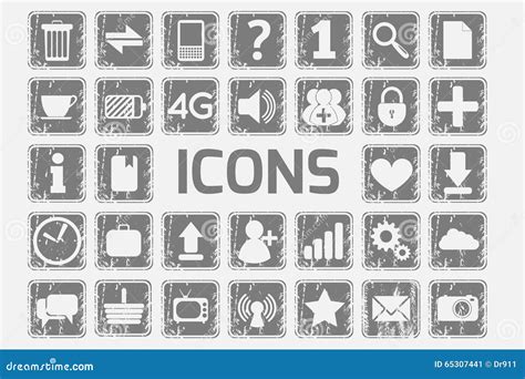Grunge Vector Set Stock Vector Illustration Of Outline 65307441