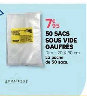 Promo 50 Sacs Sous Vide Gaufrés chez Kiriel iCatalogue fr