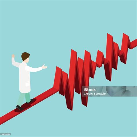 3 차원 Isometric 펄스 심장 박동 균형 개념 웹 인포 그래픽 벡터 그림을 평면 닥터 레드 맥 선 분산에 도보입니다 크리