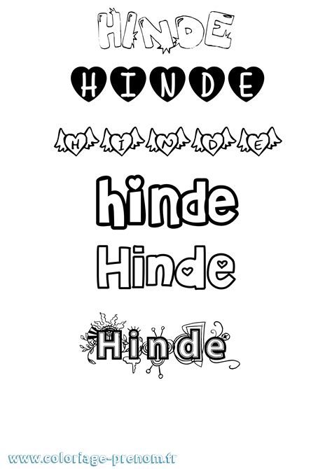 Coloriage Du Pr Nom Hinde Imprimer Ou T L Charger Facilement