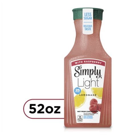 Simply Light Lemonade With Raspberry Fruit All Natural Juice Non Gmo