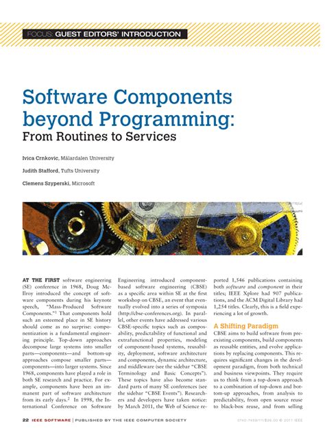 Pdf Software Components Beyond Programming From Routines To Services