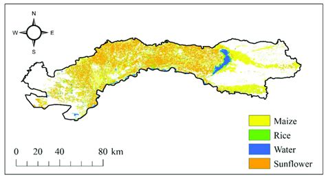Distribution Map Of Crop Types In The Hetao Plain In 2019 Download Scientific Diagram