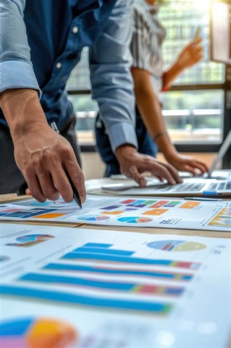 Business Team Analyzing Financial Charts And Graphs In A Modern Office Focusing On Data Driven