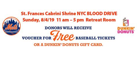 Emergency Blood Shortage Cabrini Shrine Nyc