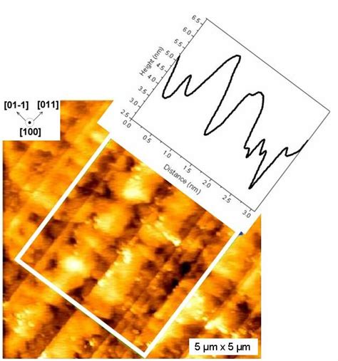 8 5 µm × 5 µm Afm Image Of An Ingaas Buffer With Inas Dots The Inset Download Scientific