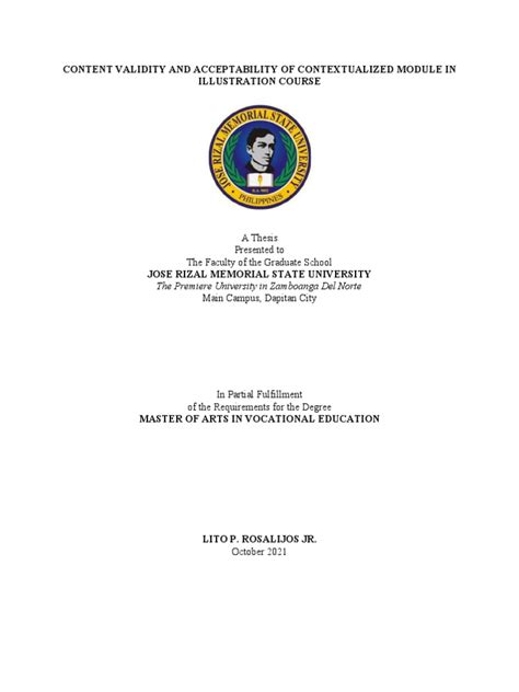 Content Validity And Acceptability Of Contextualized Module In Illustration Course Pdf