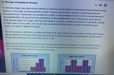 solved 2 the logic of analysis of variance aa aa dr