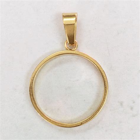 18mm Id Gold Plated Stainless Steel Round Open Bezel Pendant Setting