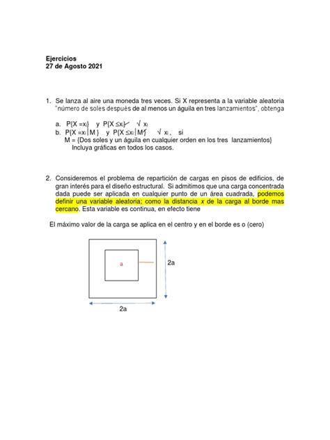 Ejercicios De Variable Aleatoria Pdf